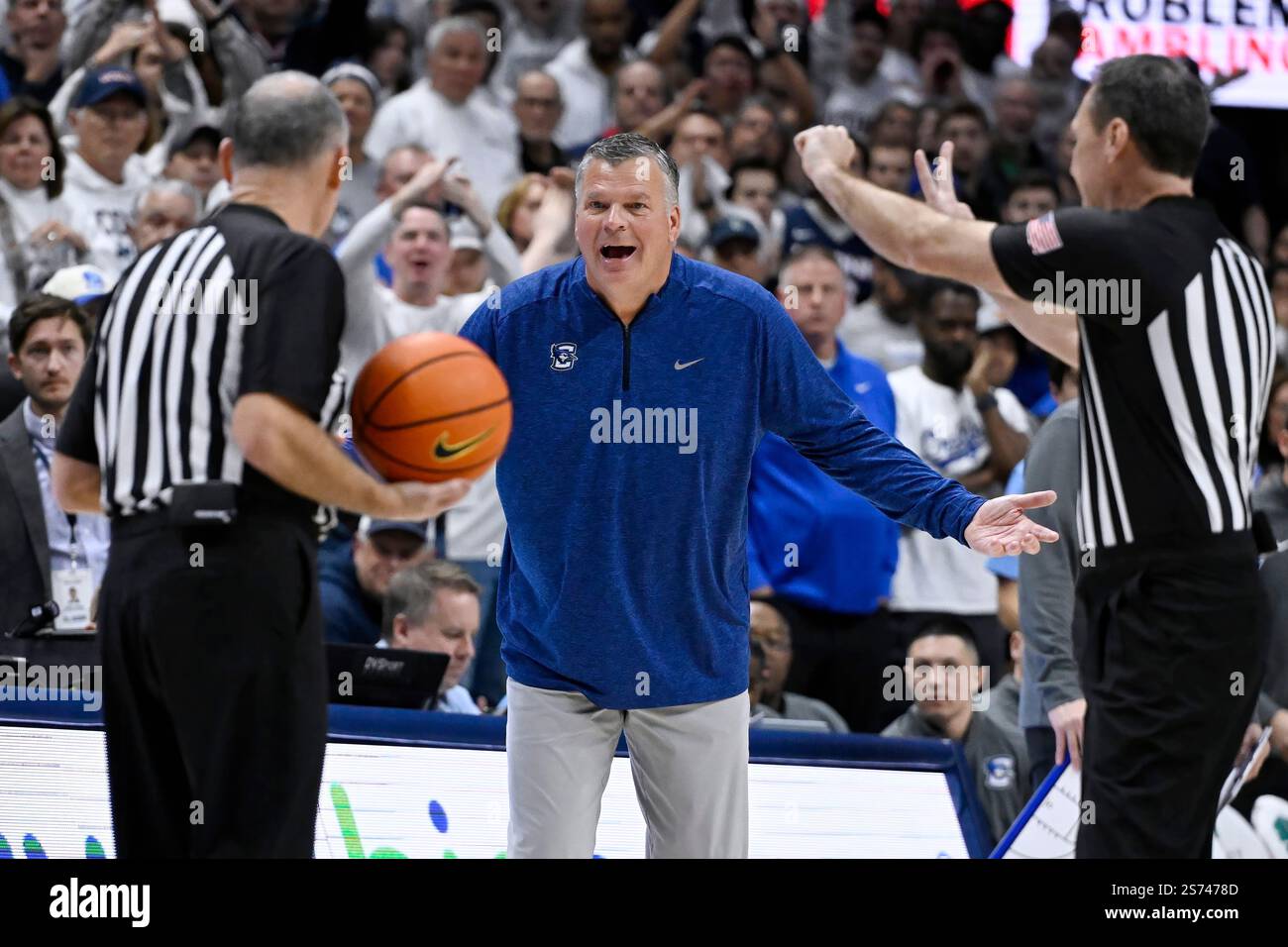 Creighton head coach Greg McDermott reacts toward officials in the ...