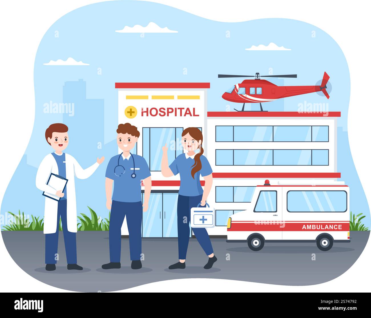 Medical Vehicle Ambulance Car or Emergency Service for Pick Up Patient ...
