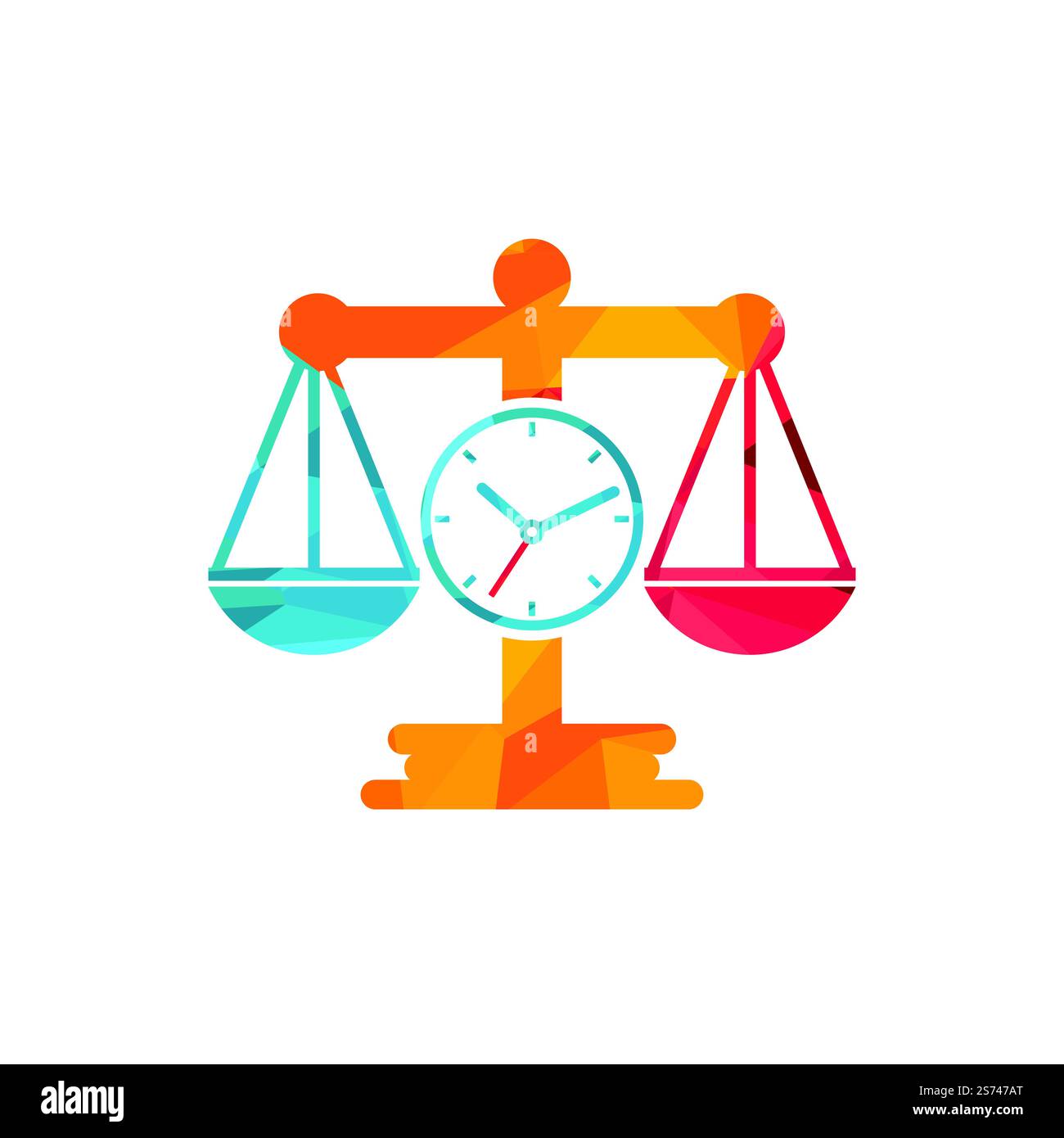 Law time vector logo design. Scale with clock icon vector logo design ...