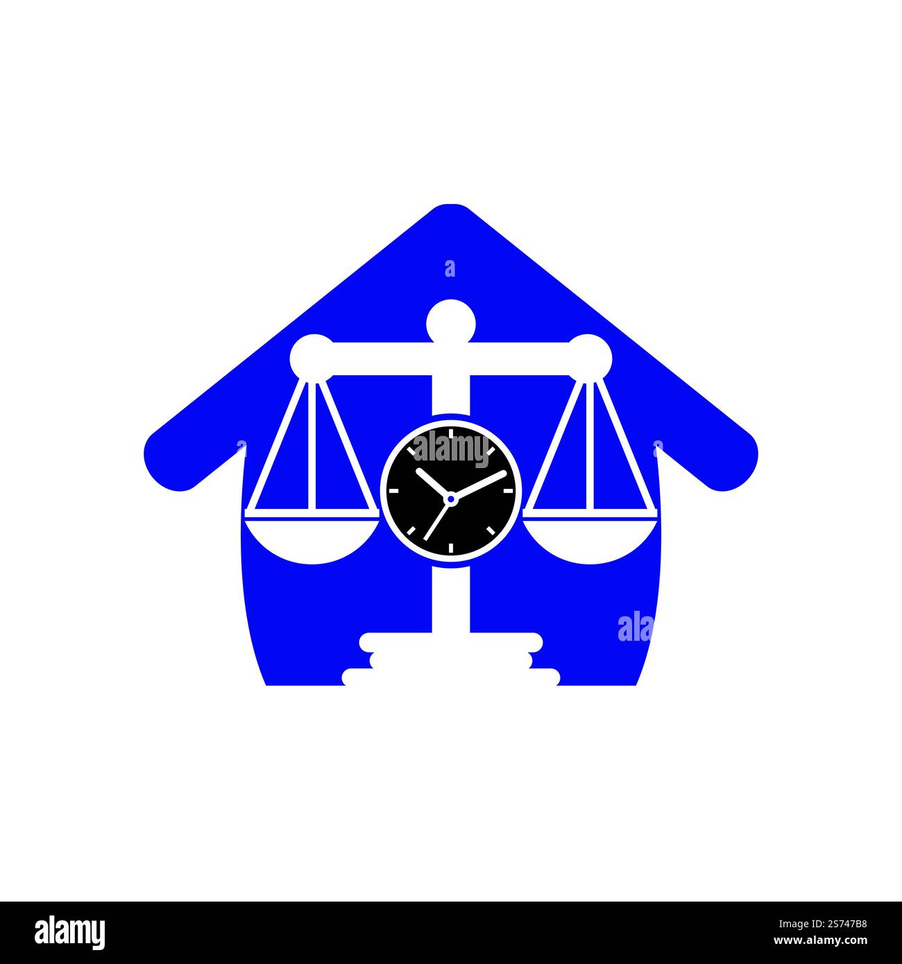 Law time vector logo design. Scale with clock icon vector logo design ...