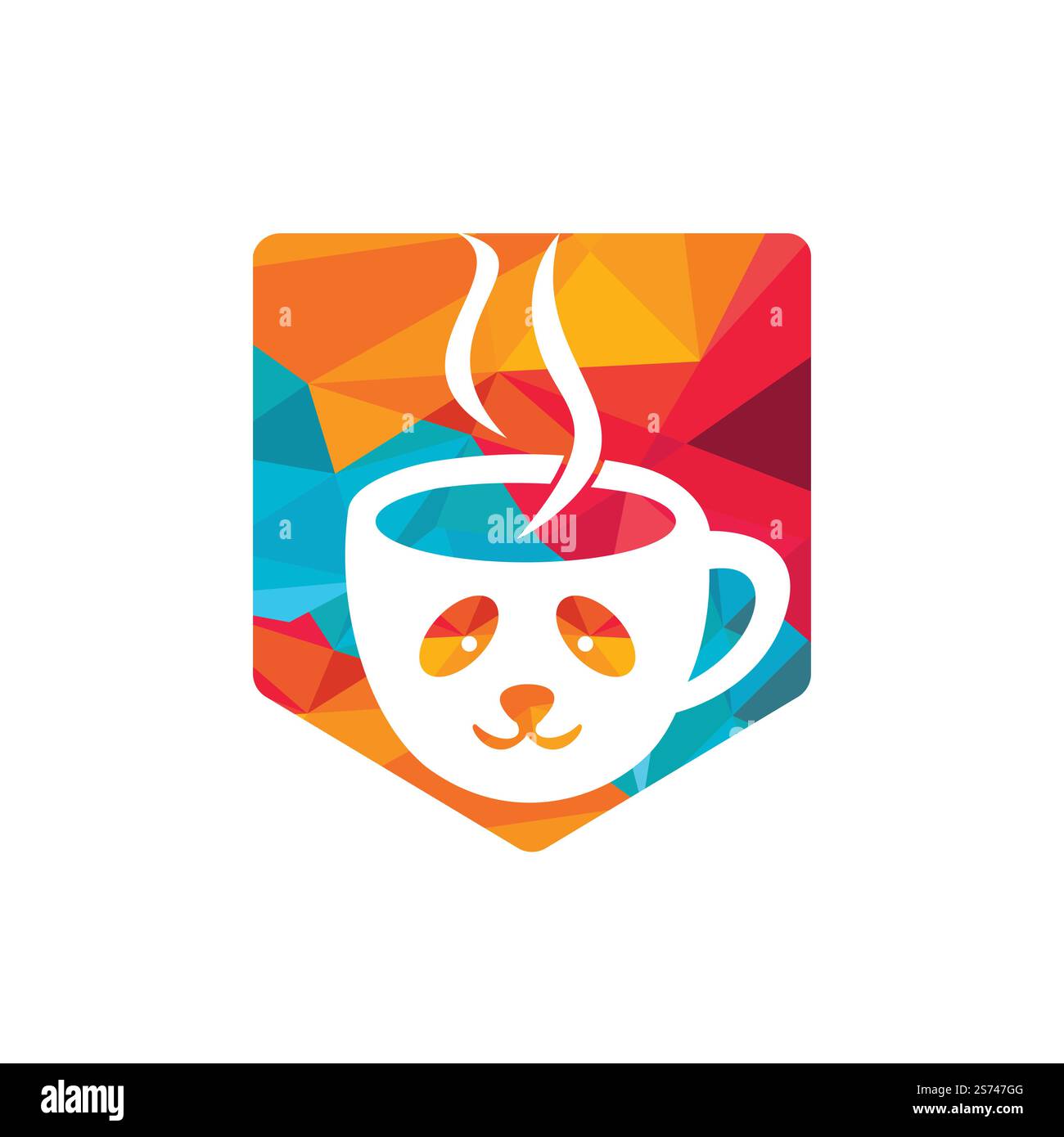 Panda coffee vector logo design template. Coffee shop or restaurant ...
