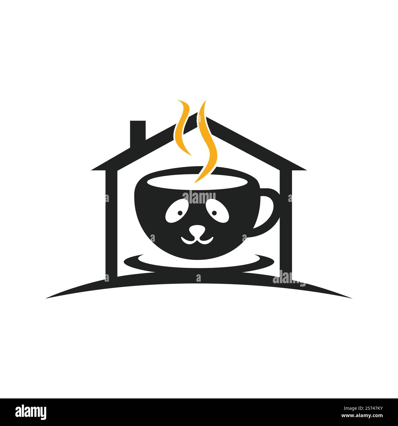 Panda coffee vector logo design template. Coffee shop or restaurant ...