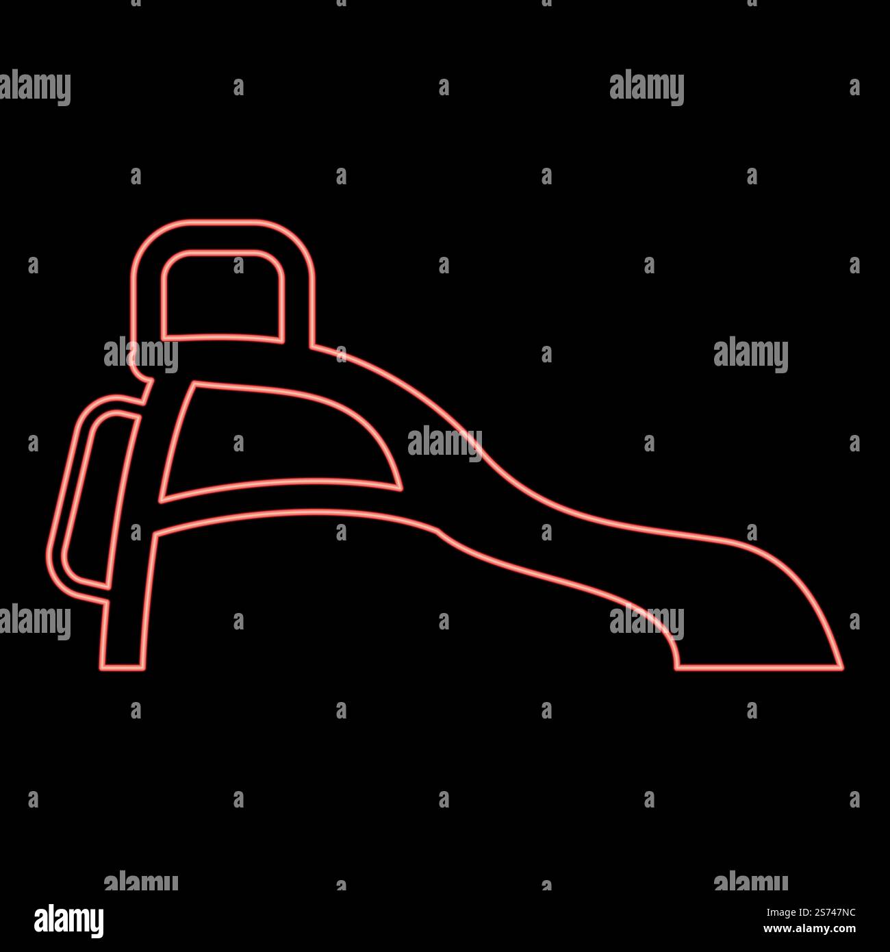 Neon slide for kids red color vector illustration image flat style ...