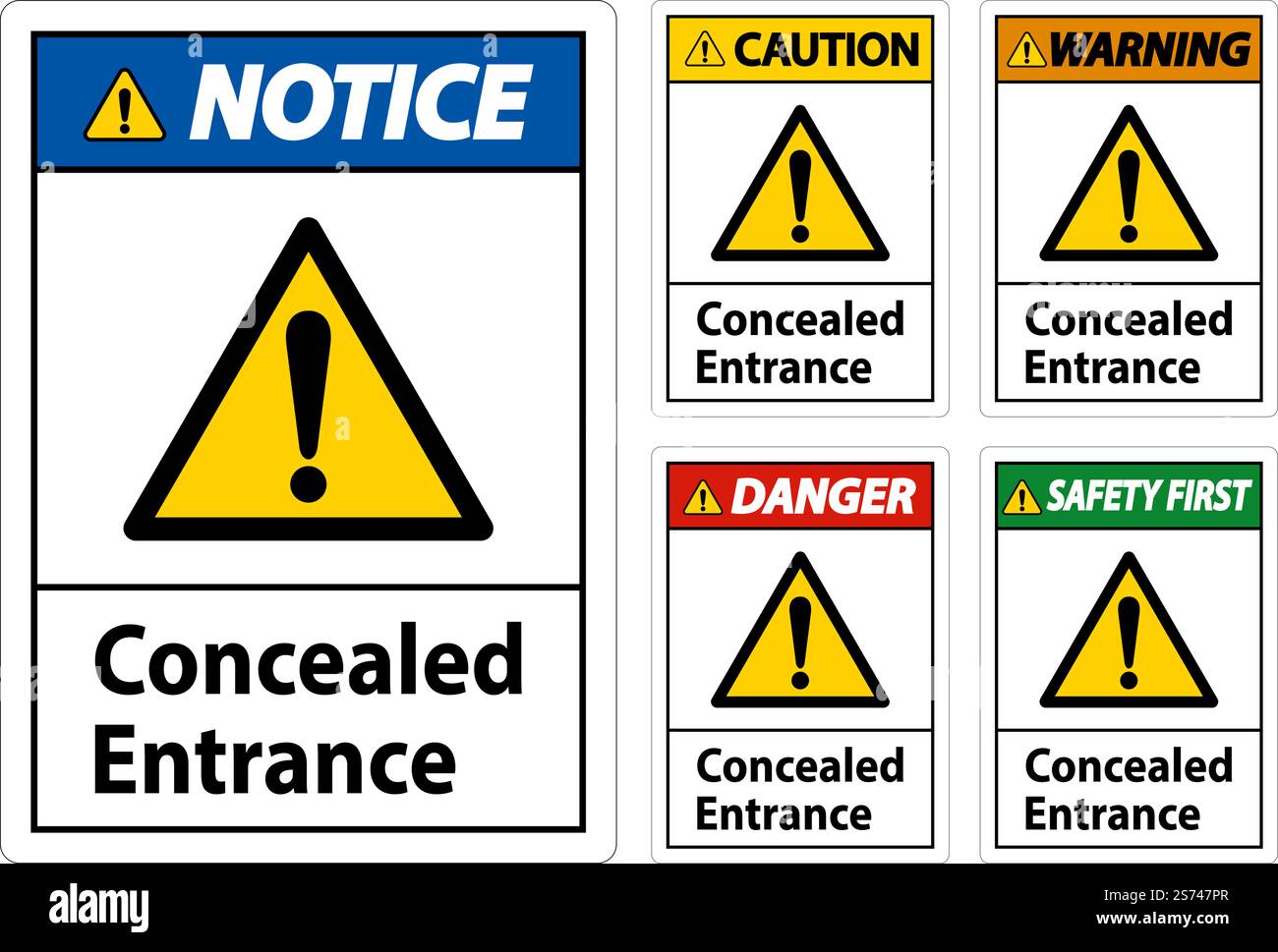 Label Concealed Entrance Sign On White Background Stock Vector Image ...