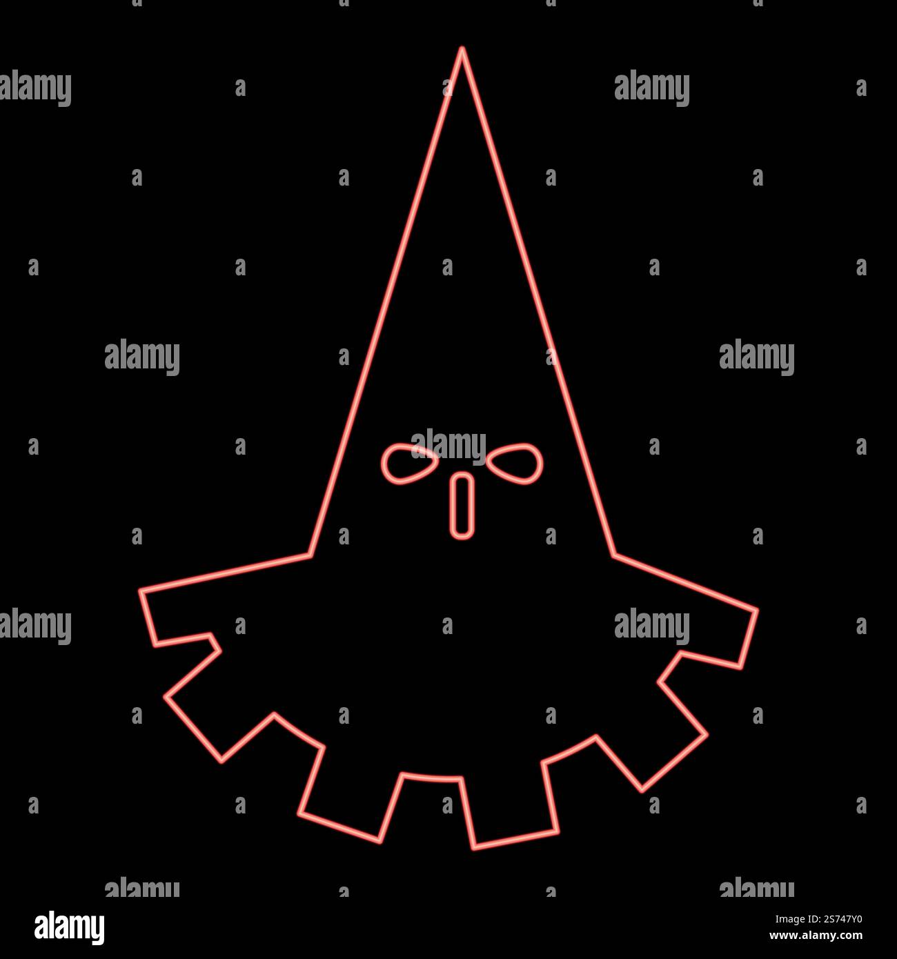 Neon executioner hangman red color vector illustration image flat style ...