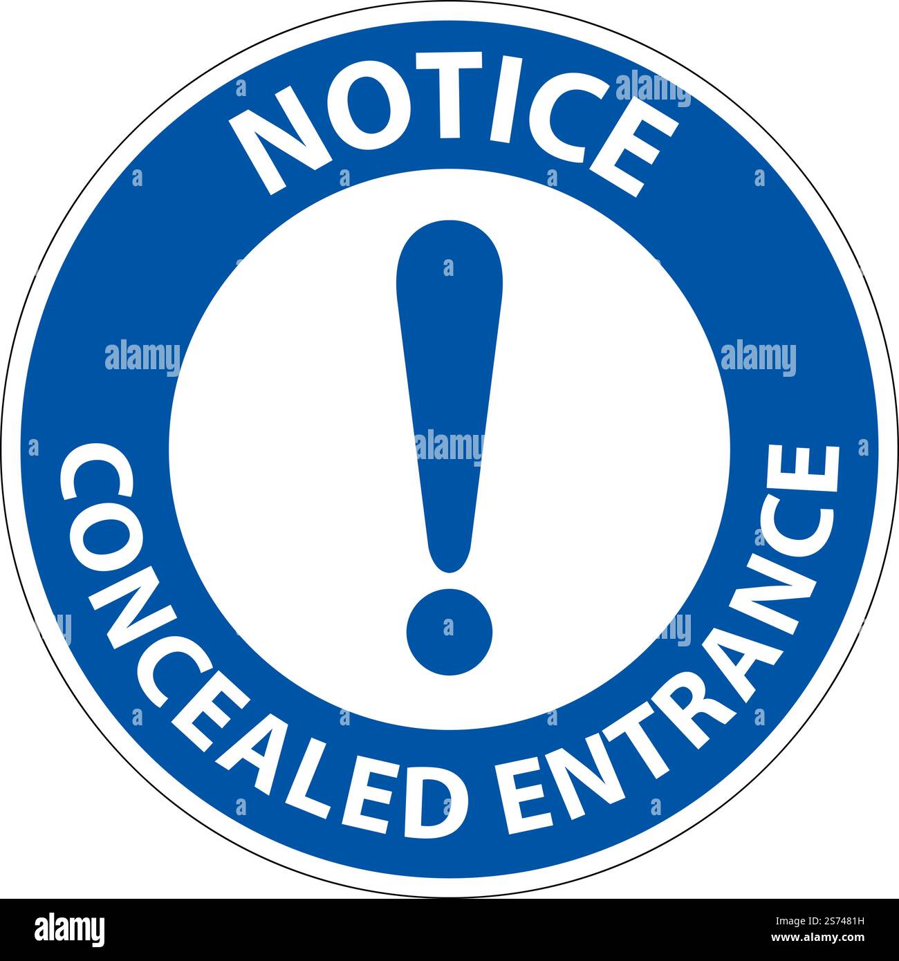 Notice Label Concealed Entrance Sign On White Background Stock Vector ...