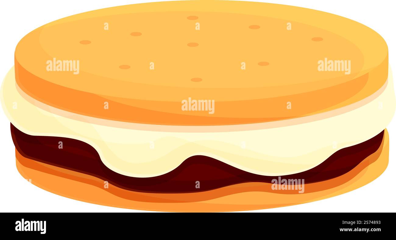Sweet cookie icon cartoon vector. Fire food. Camp snack. Sweet cookie ...