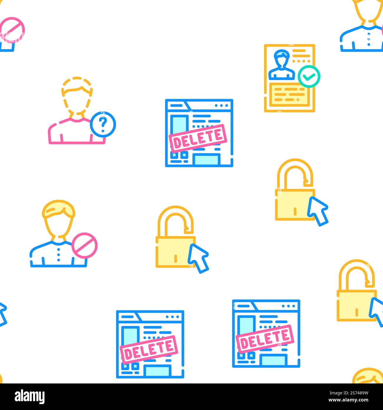 registration form web vector seamless pattern thin line illustration ...