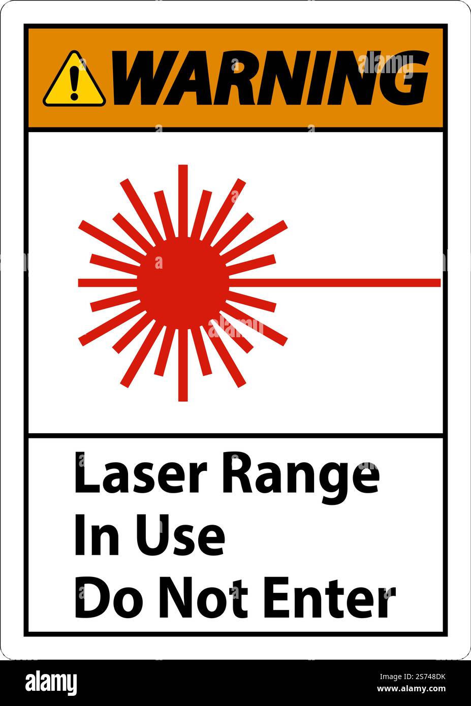Warning Laser Range In Use Do Not Enter Sign Stock Vector Image & Art ...