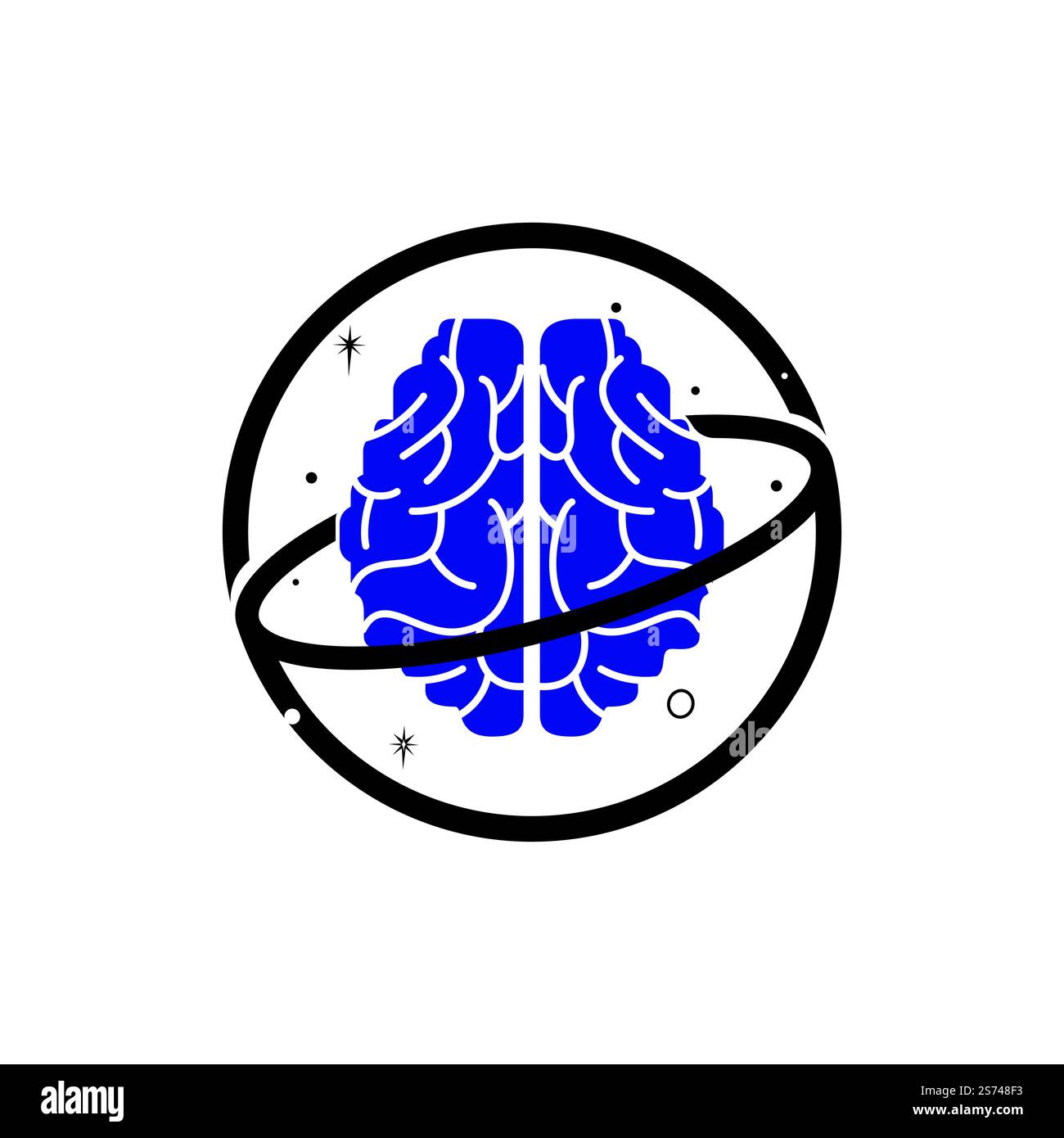 Brain planet vector logo design. Intellectual and smart logo concept ...