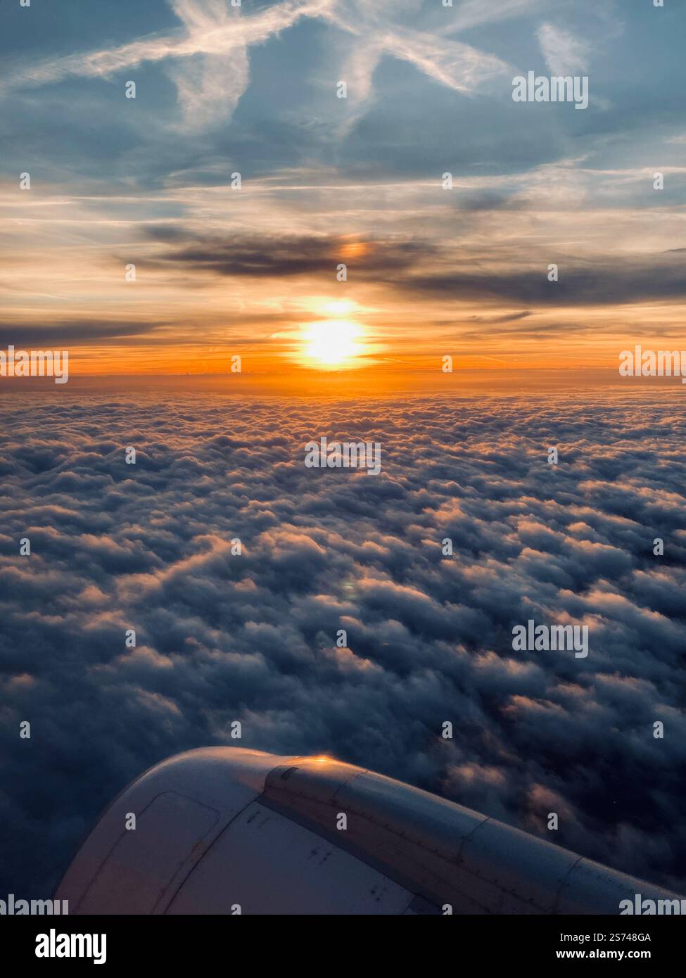 A sunrise candid from plane window Stock Photo - Alamy