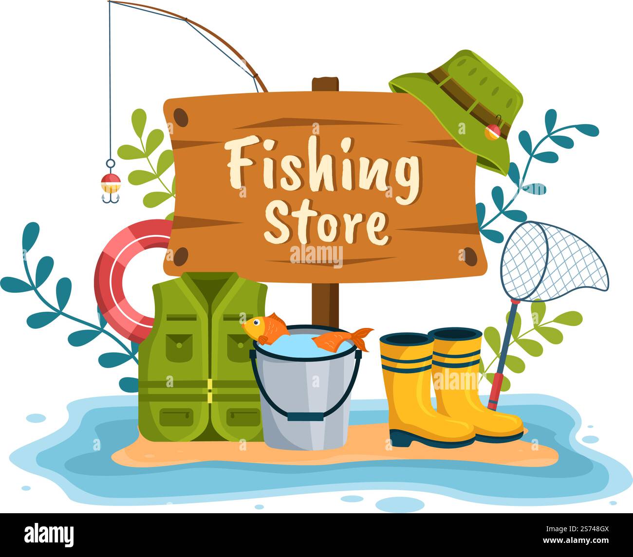 Fishing Shop Selling Various Fishery Equipment, Bait, Fish Catching ...