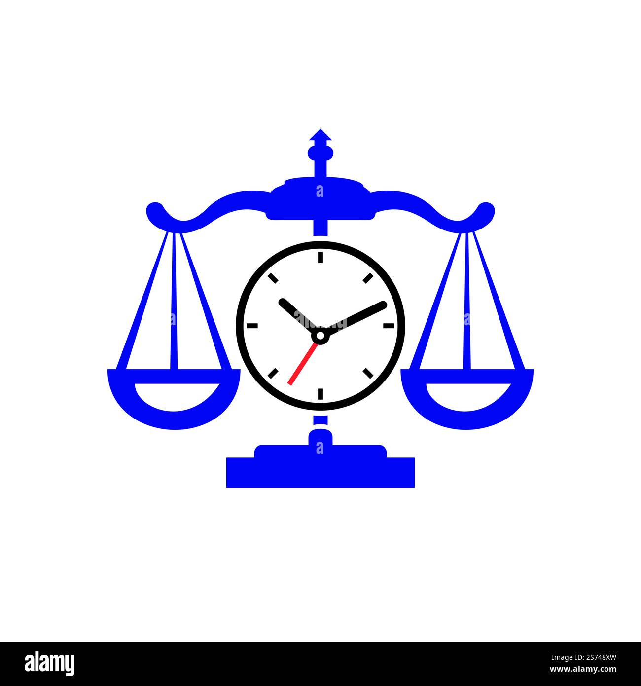 Law time vector logo design. Scale with clock icon vector logo design ...