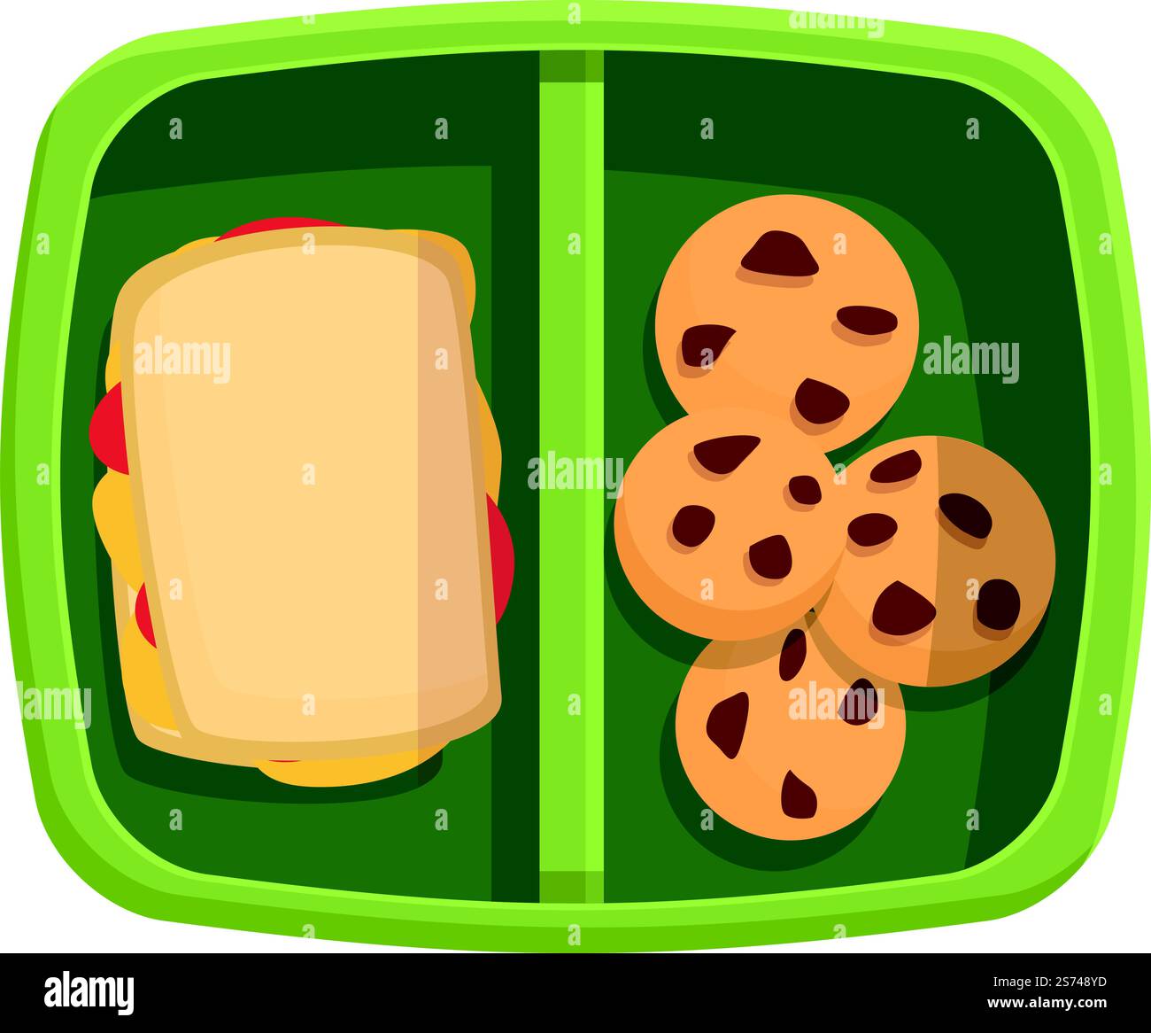Cookie sandwich box icon cartoon vector. Kid lunch. Plastic container ...