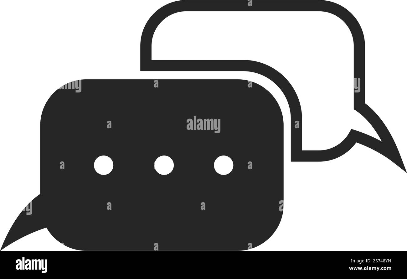 Chat dialog icon. Two speech bubbles. Talk in messenger symbol isolated ...