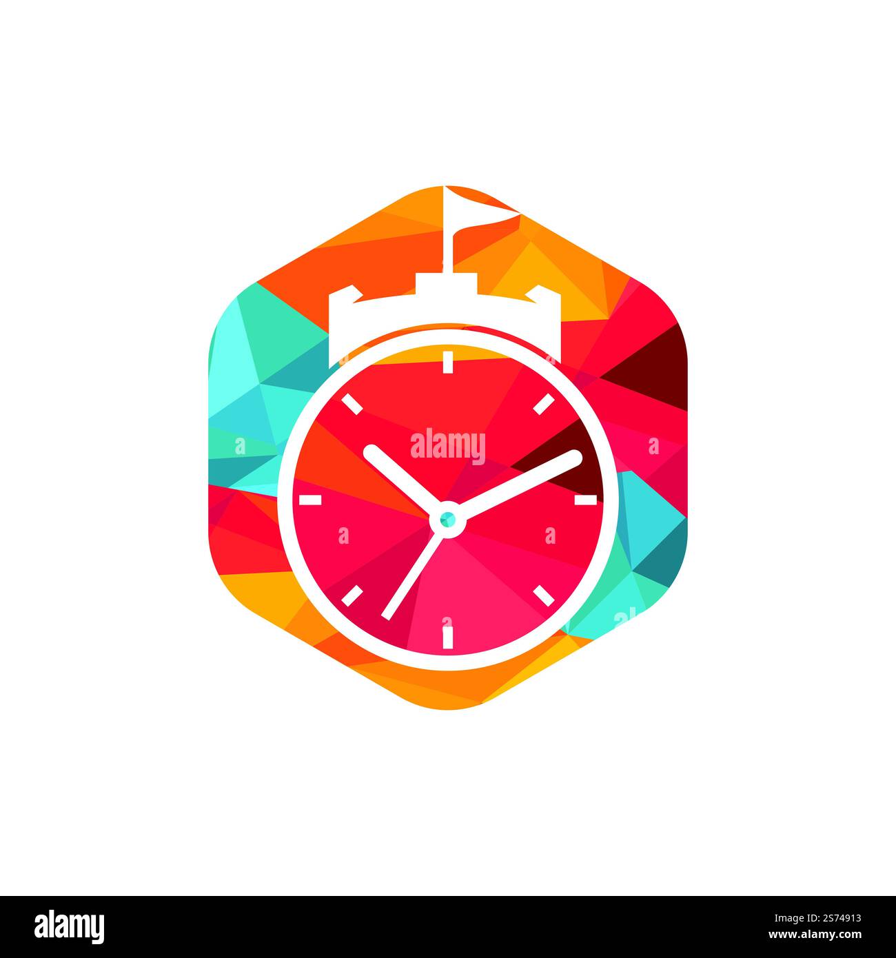 Clock castle vector logo design Stock Vector Image & Art - Alamy