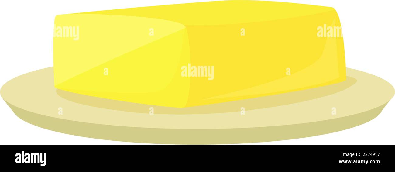 Butter icon cartoon vector. Milk block. Slice dairy. Butter icon ...