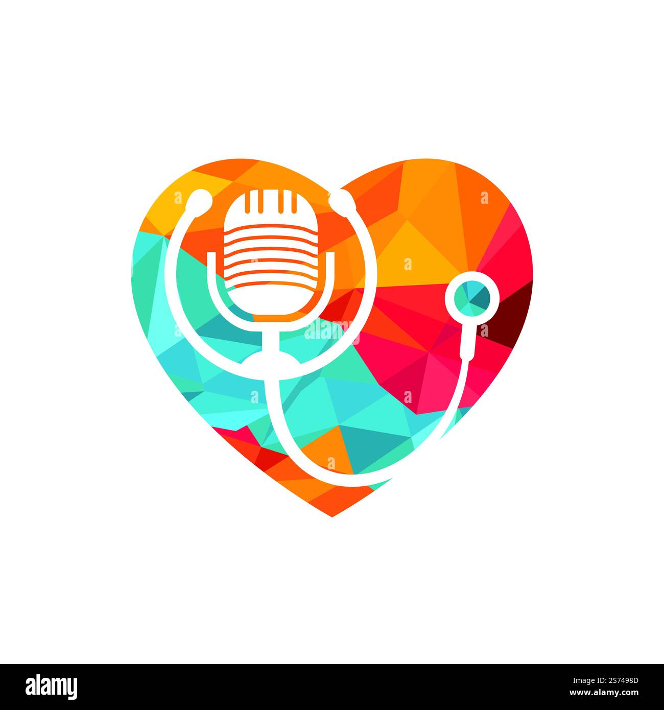Doctor podcast vector logo design. Stethoscope and microphone ...