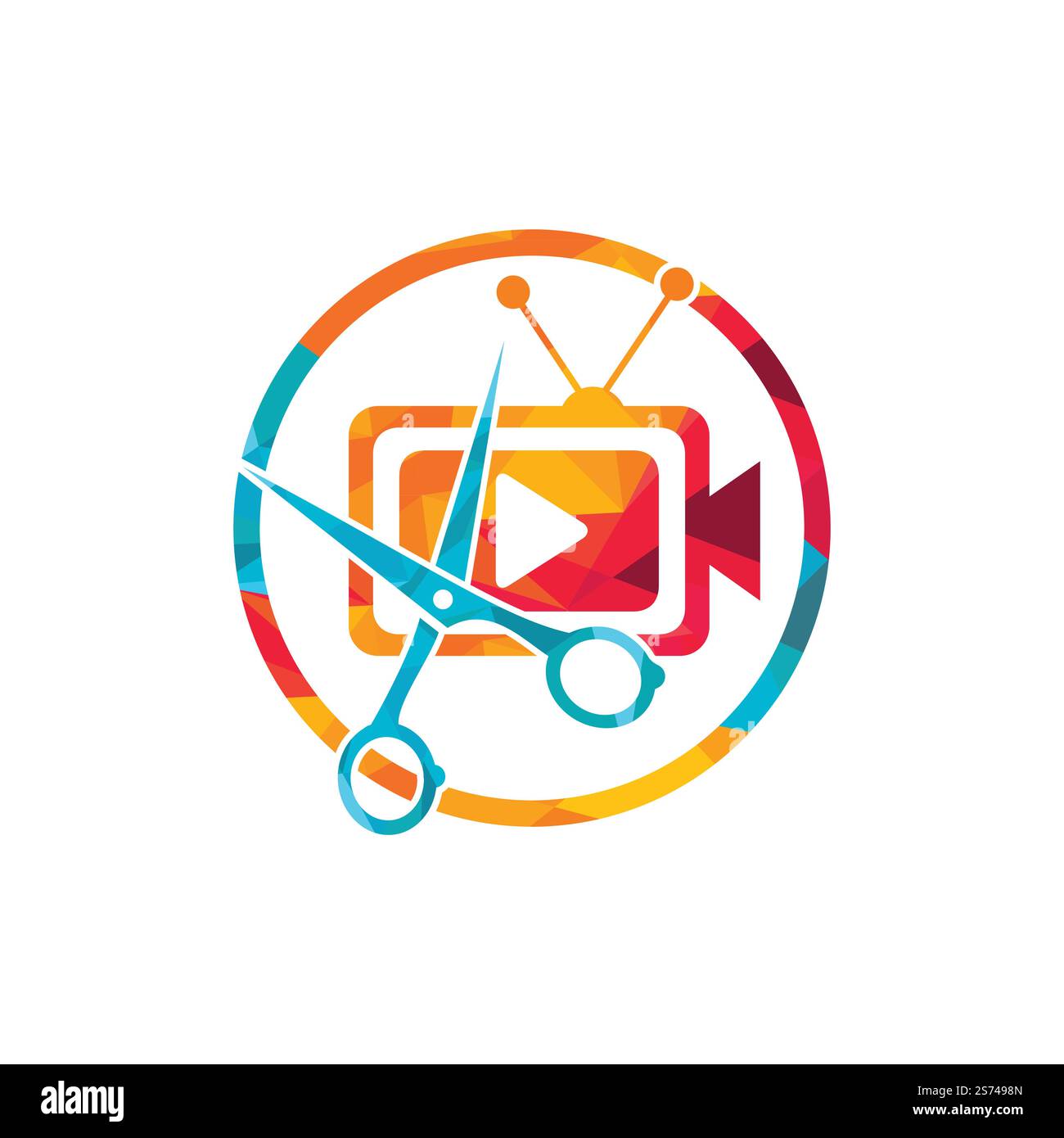 Movie film editor vector logo design. Video editing logo concept Stock ...