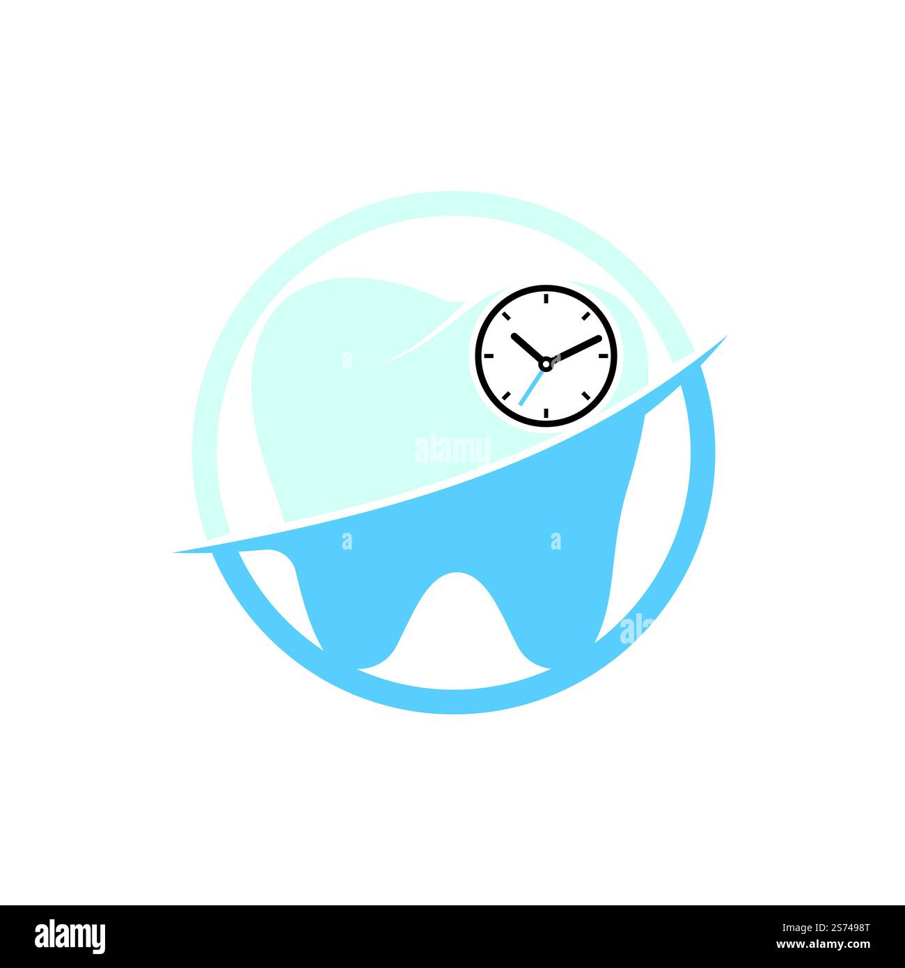 Dental time vector logo design template. Human tooth and clock icon ...