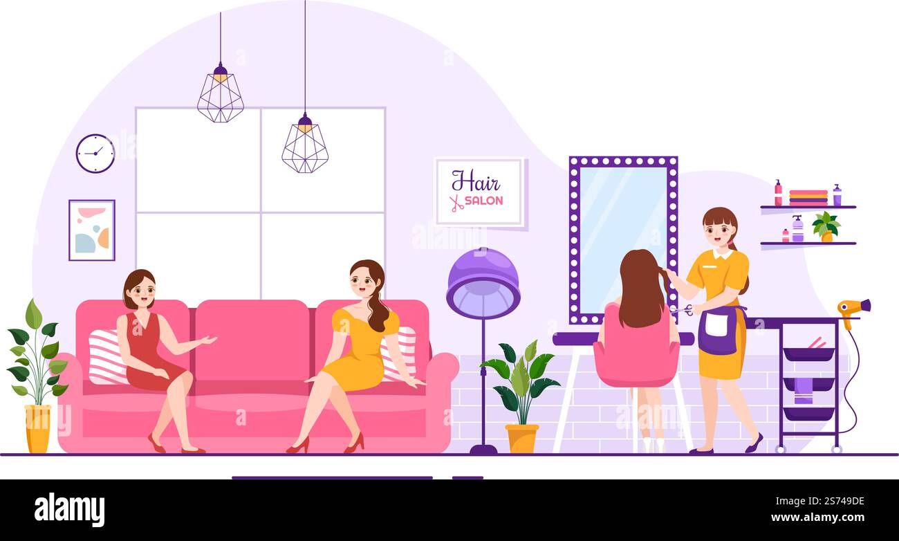 Hair Salon with Hairdresser, Haircut, Haircare and Hairstyle in Beauty ...