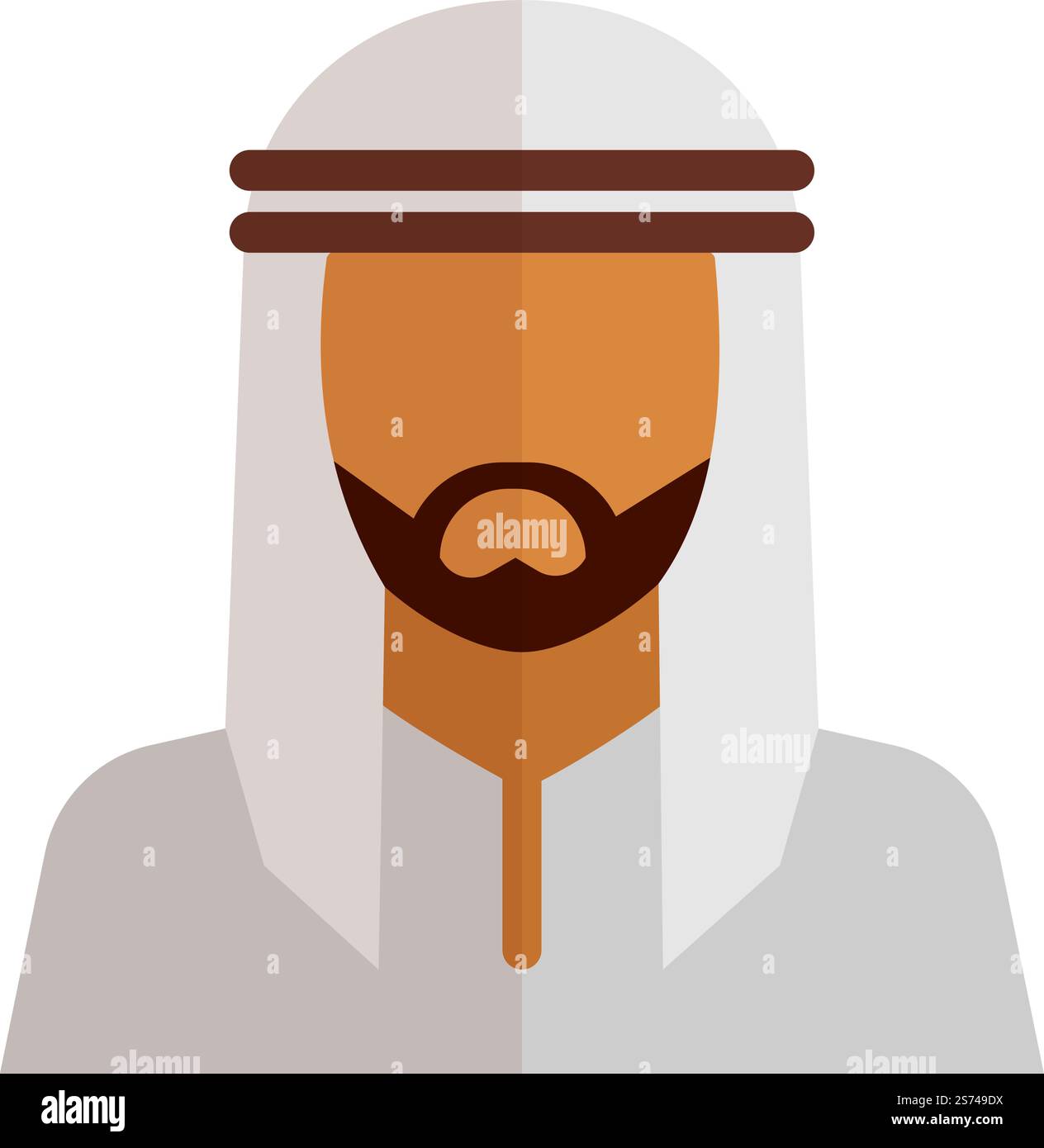 Businessman icon. Man from Saudi emirate avatar isolated on white ...