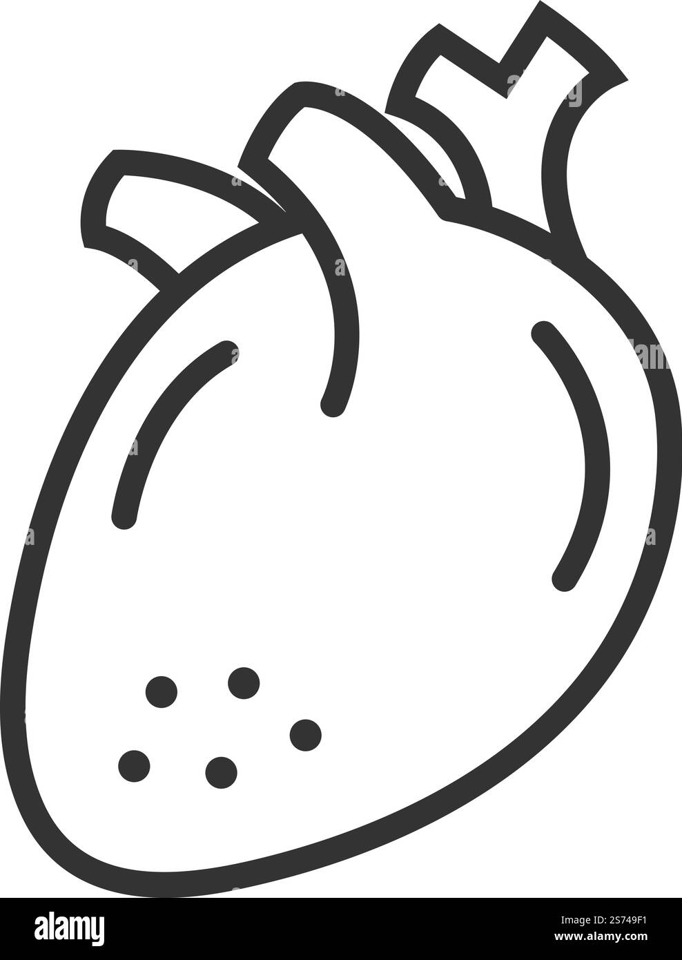 Anatomical heart icon. Medical transplant sign. Human organ isolated on ...