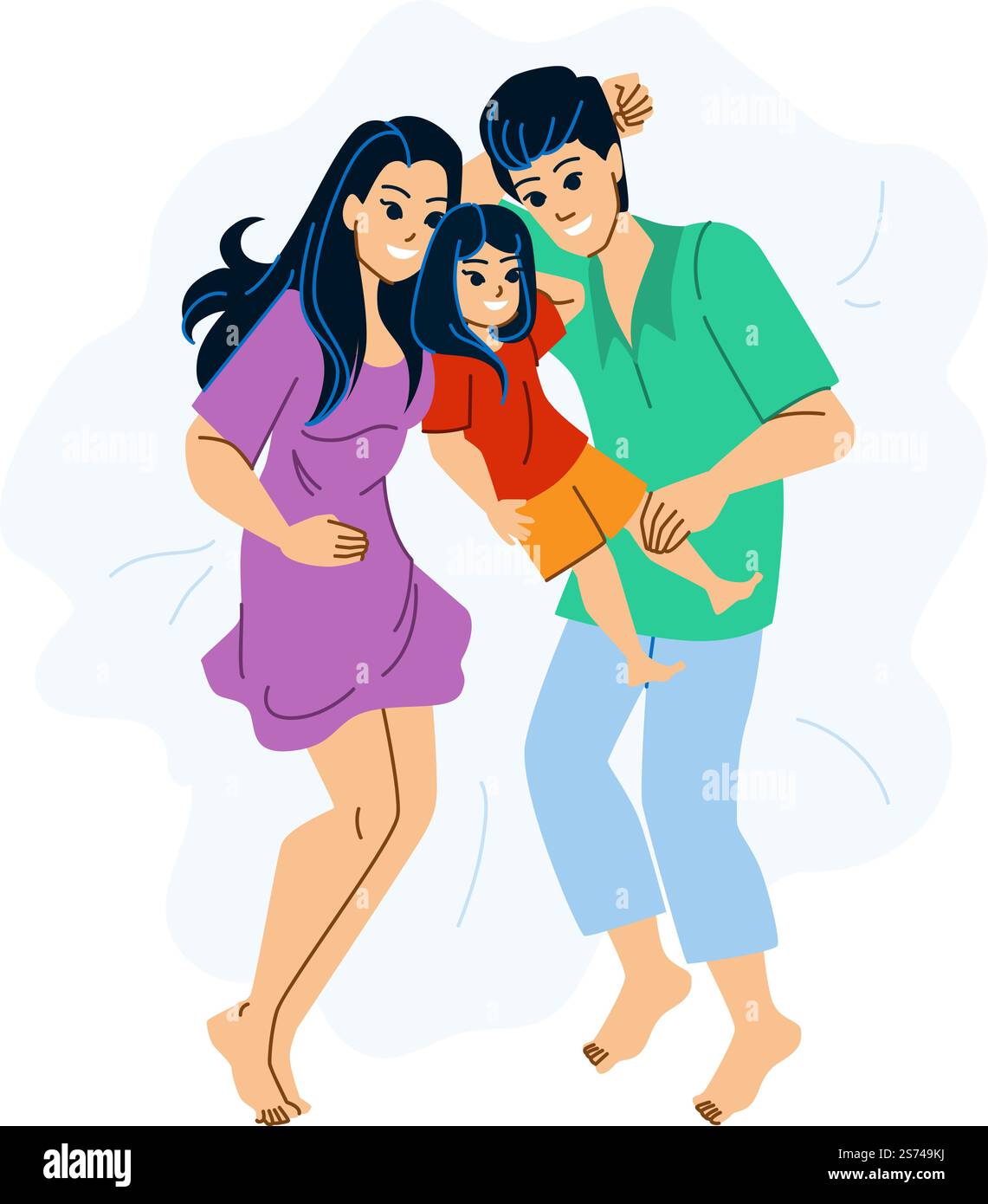 family asian vector. lifestyle happy, father love mother, young fun ...