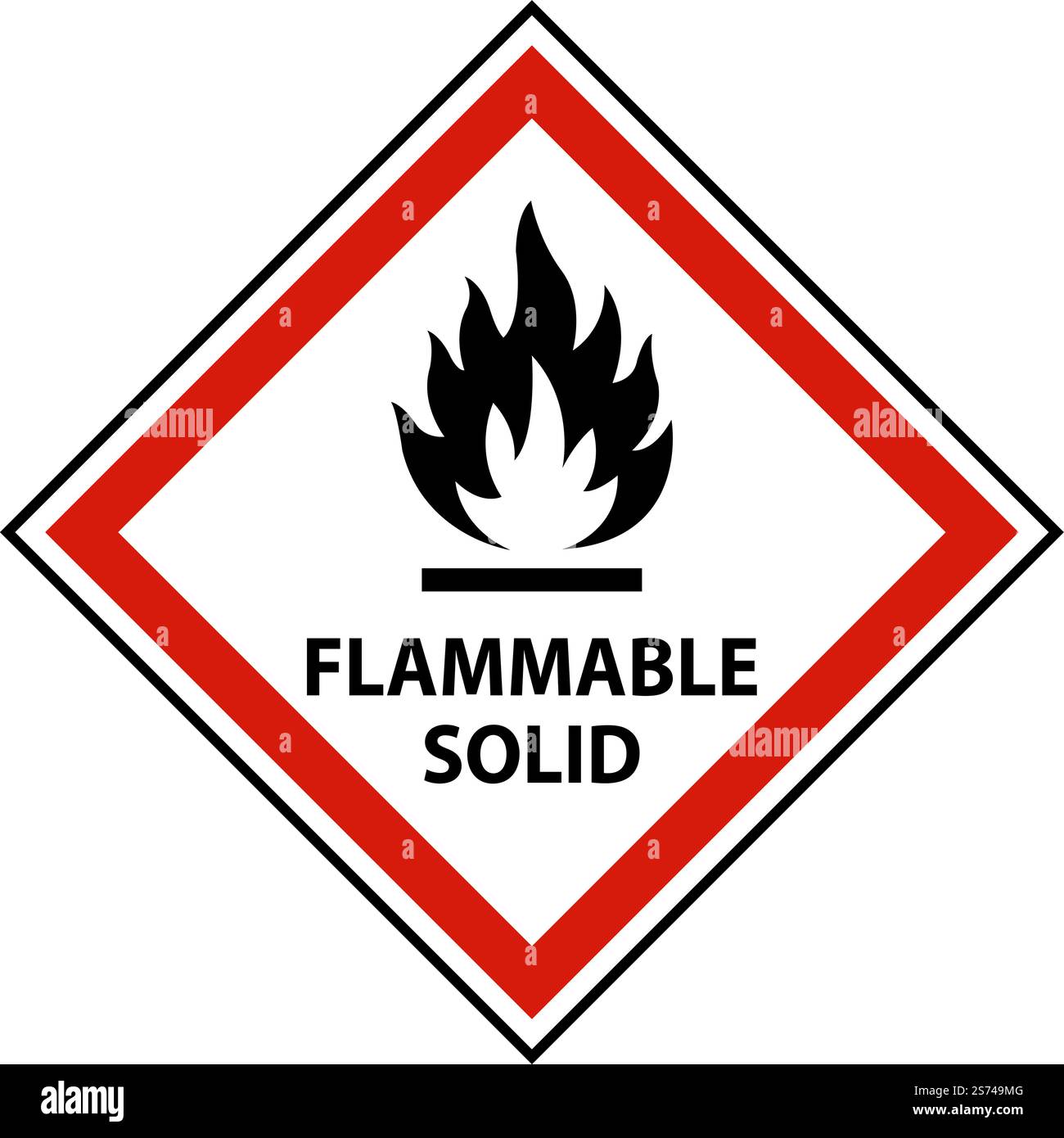 Hazardous Signs Flammable Solid On White Background Stock Vector Image & Art - Alamy