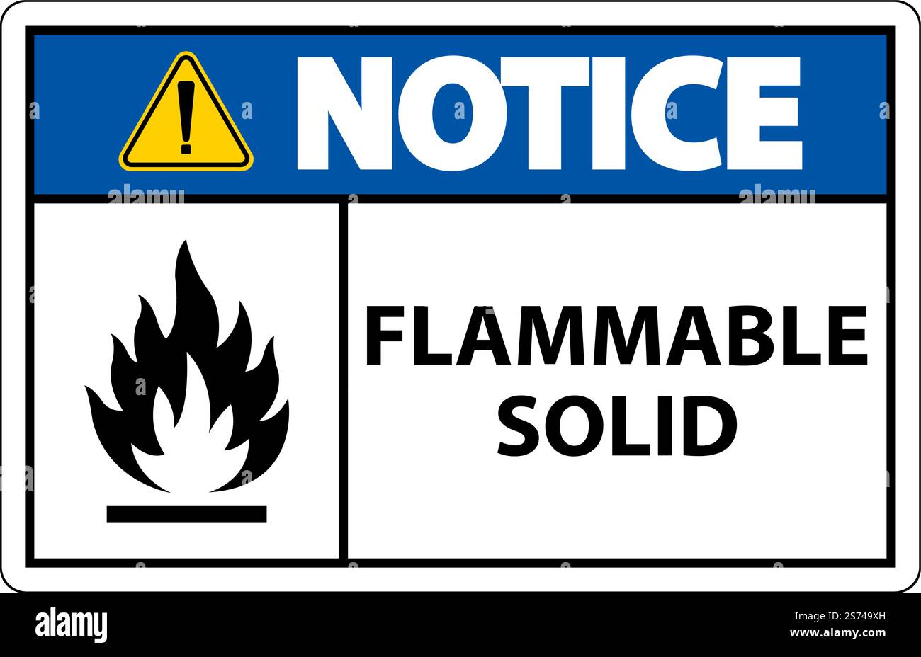 Notice Hazardous Signs Flammable Solid On White Background Stock Vector Image & Art - Alamy