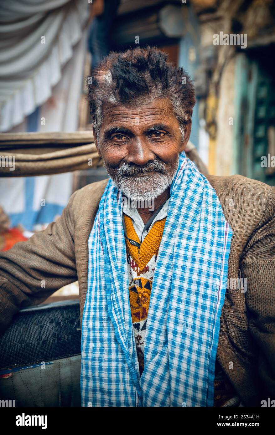 Traditional Portrait of people in Varanasi/ Banaras in India Stock ...
