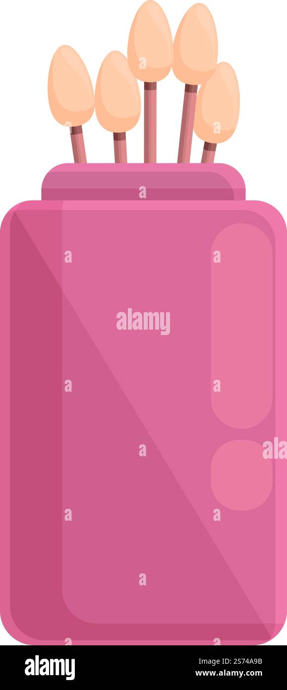 Cotton swabs box icon cartoon vector. Stick swab. Sterile pick. Cotton ...