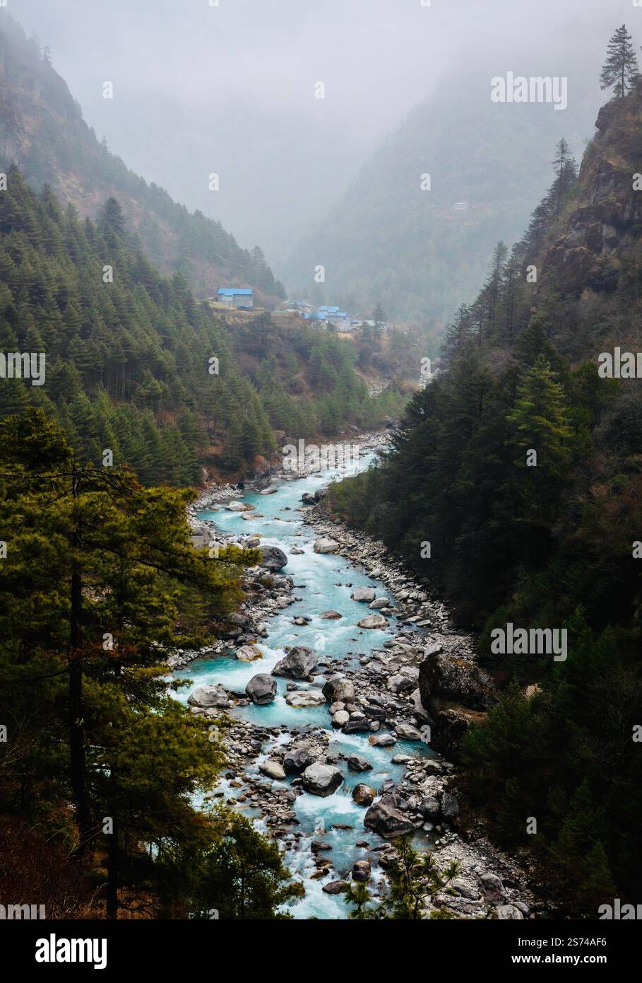 Himalayan river flowing through mountains in Nepal Stock Photo - Alamy