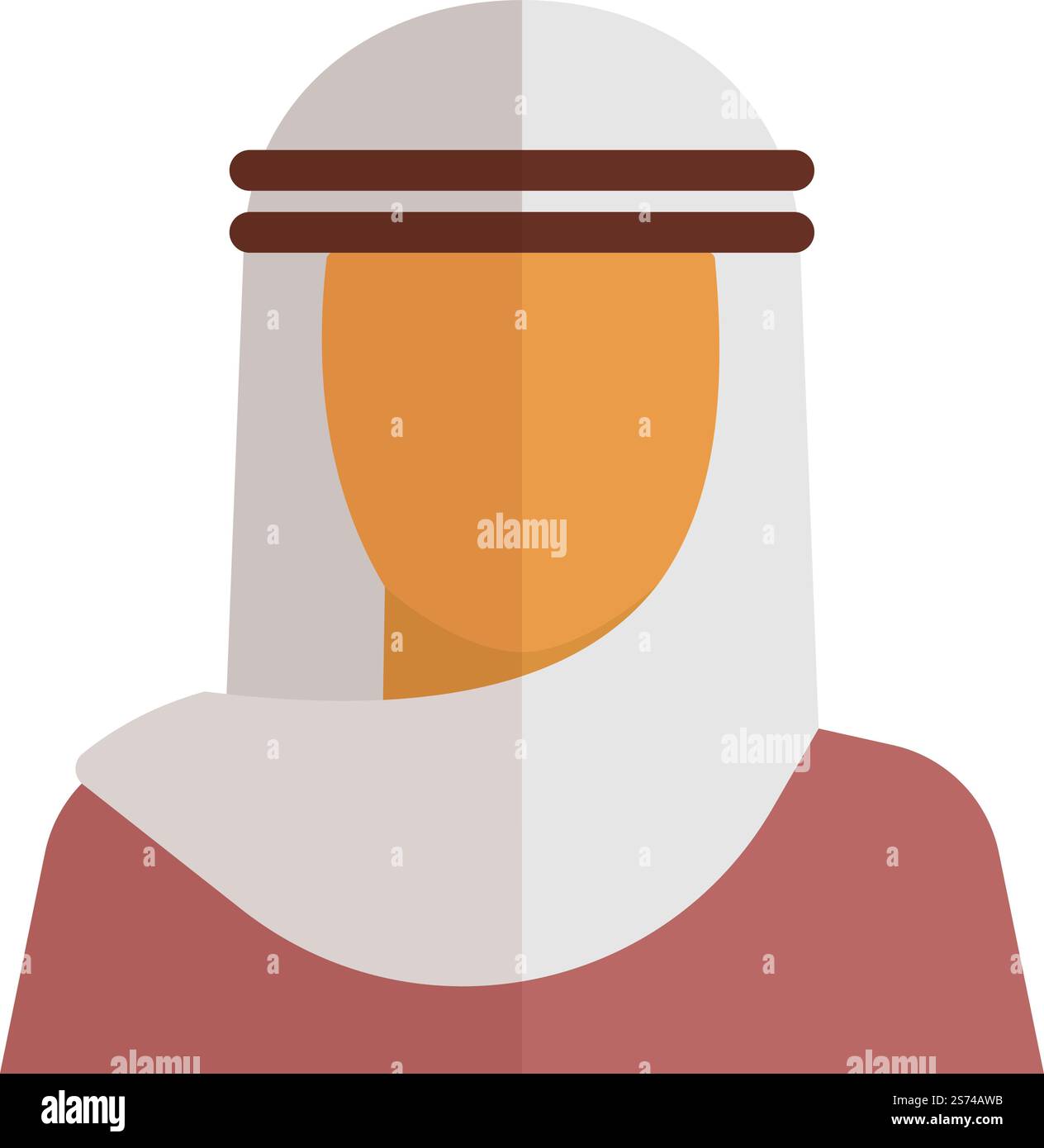 Person in traditional saudi clothing. Flat muslim avatar isolated on ...