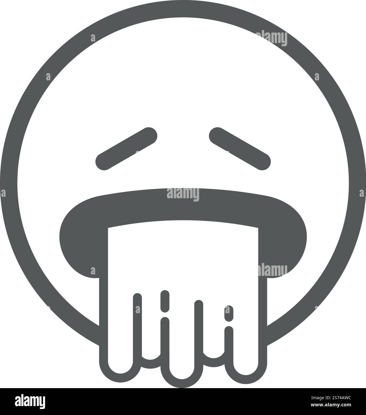 Round face vomit. Sick emoticon. Disgusting emoji isolated on white ...
