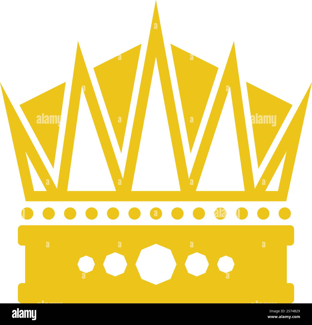 Golden crown icon. Royal sign. King or queen symbol isolated on white ...