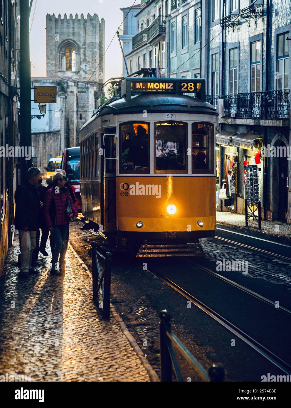 Old street Trams in Lisbon, Portugal Stock Photo - Alamy