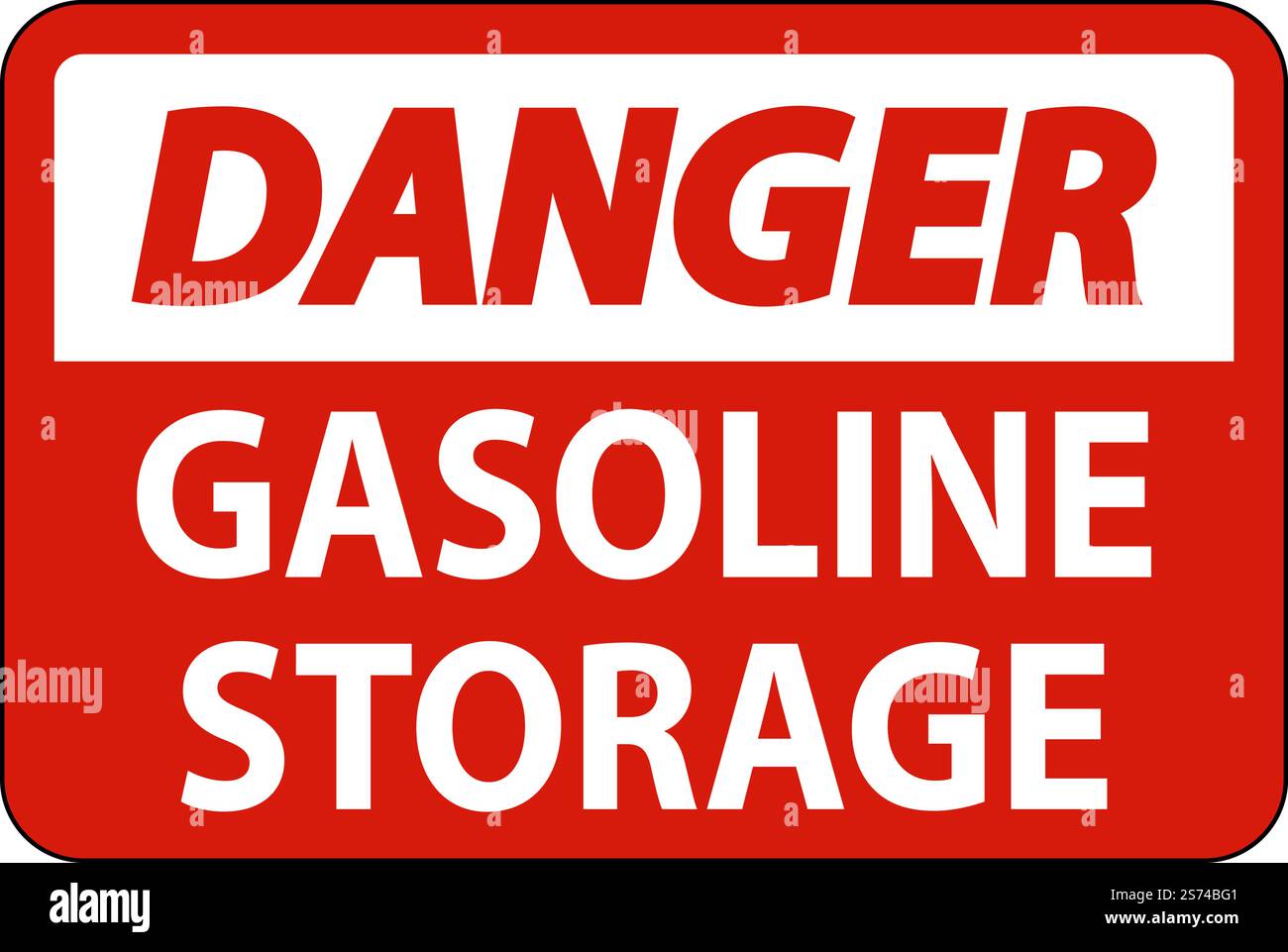 Danger Sign Gasoline Storage On White Background Stock Vector Image ...