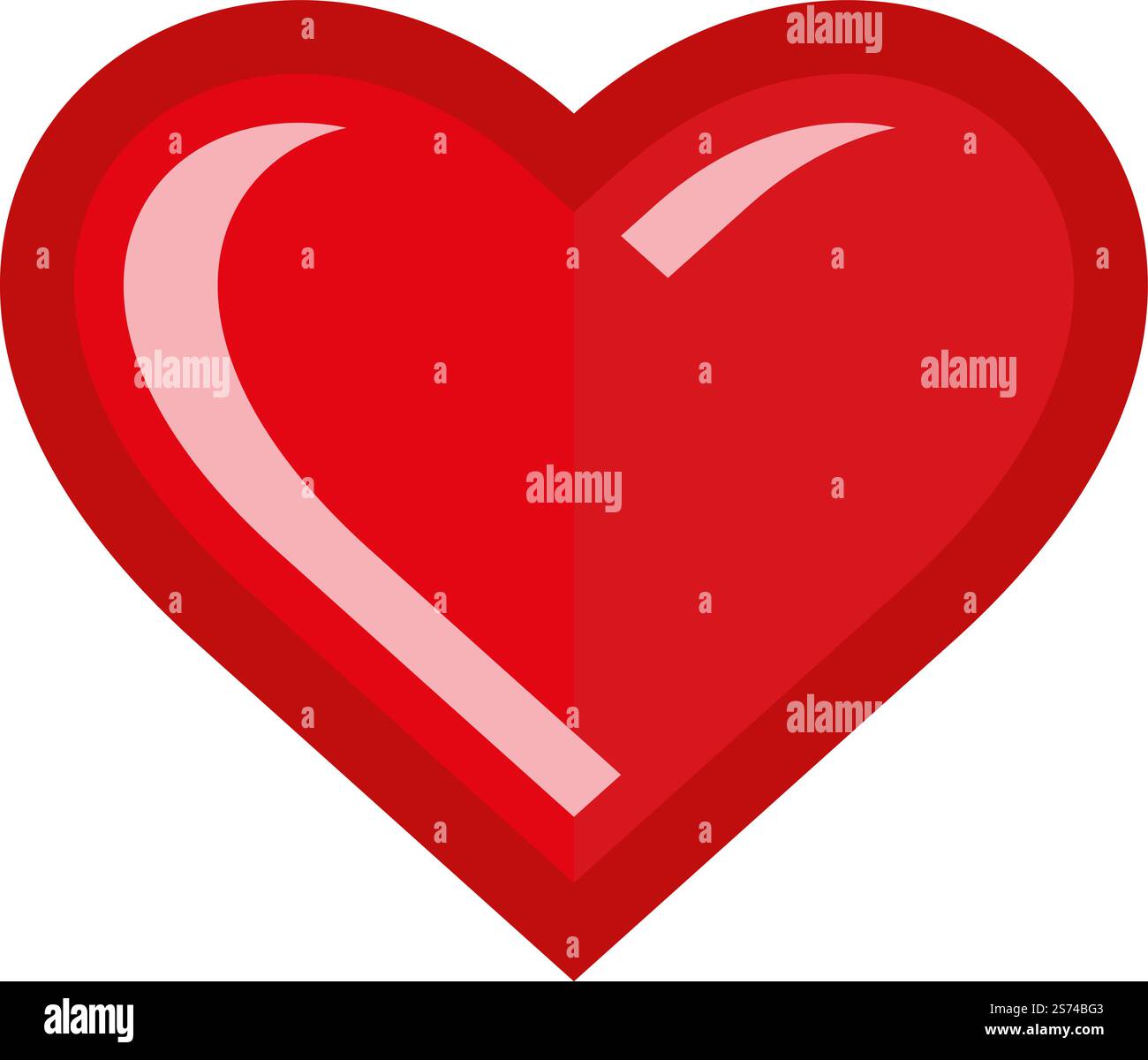 Heart icon. Cute love symbol in cartoon style isolated on white ...