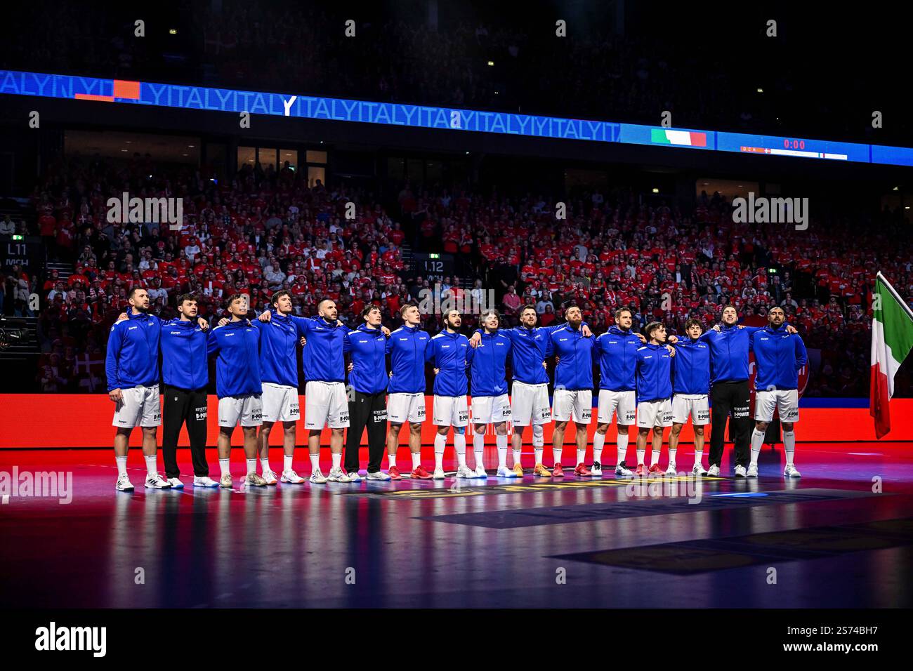 Herning, Denmark. 18th Jan, 2025. Italia Italy Nationalteam during IHF ...