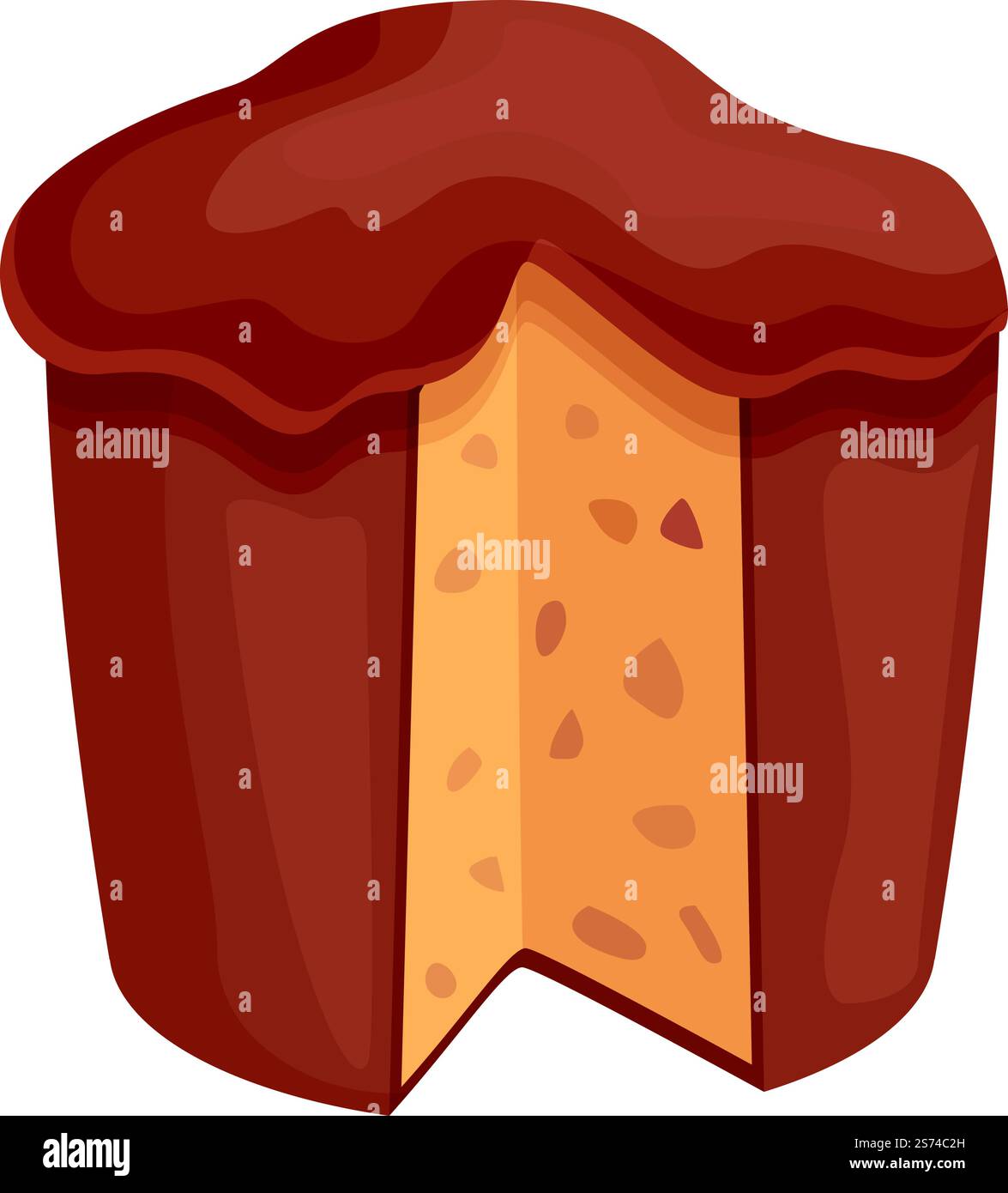 Panettone cake icon cartoon vector. Italian bread. Chocolate idea ...