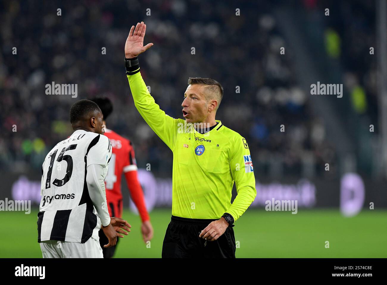 Turin, Italy. 18th Jan, 2025. Davide Massa referee during Serie A 2024/ ...
