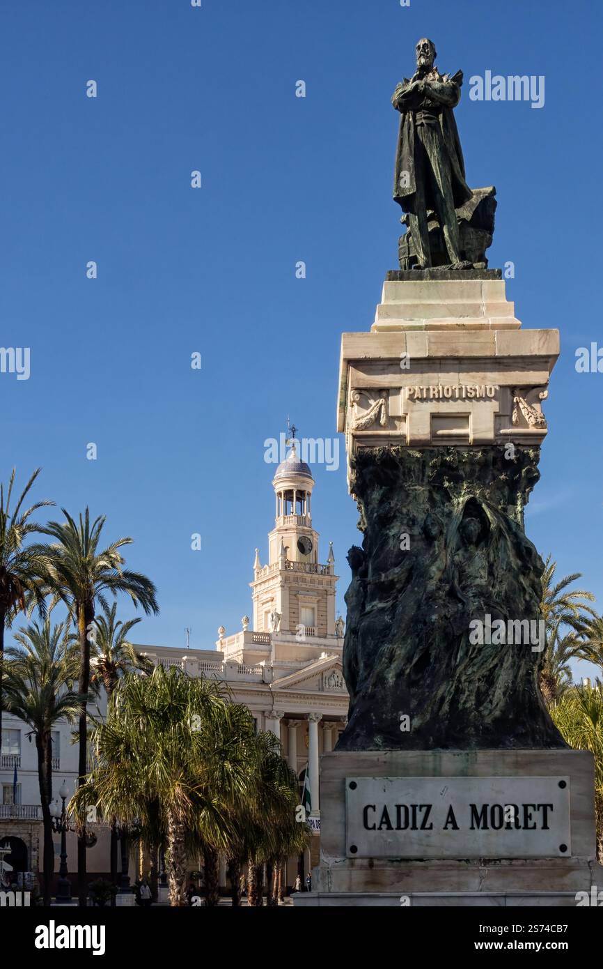 CADIZ, SPAIN - MARCH 14, 2016: Statue of Statue of Cadiz politician ...