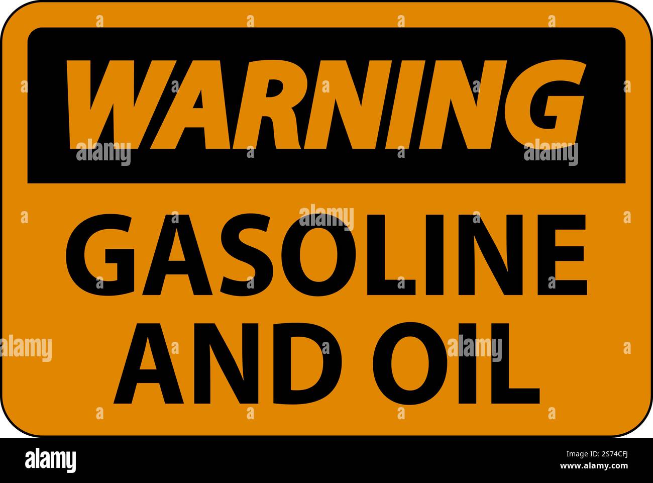 Warning Sign Gasoline And Oil On White Background Stock Vector Image ...