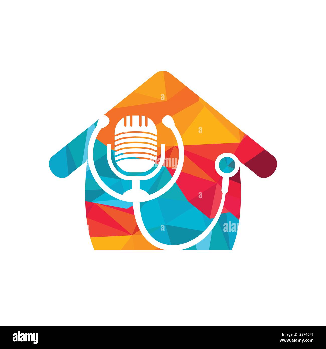 Doctor podcast vector logo design. Stethoscope and microphone ...