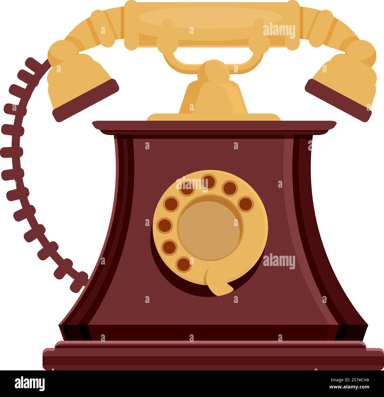 Retro telephone icon cartoon vector. Device equipment. Button style ...