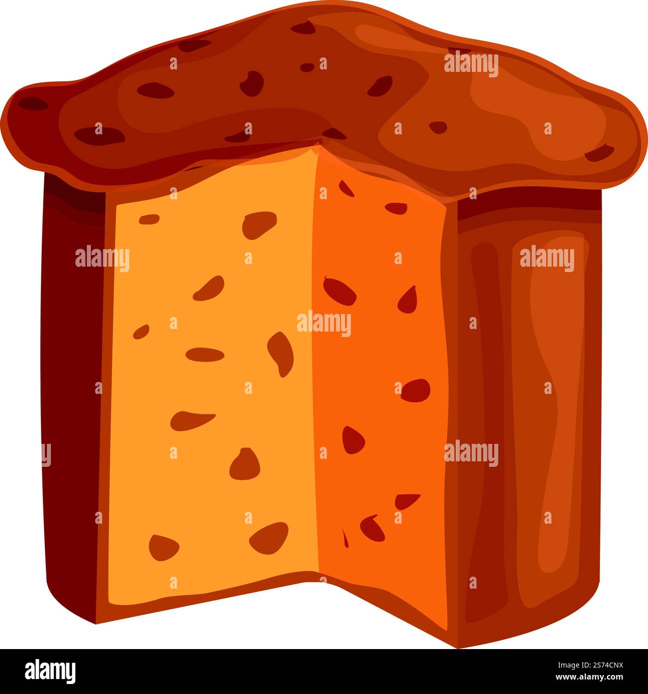 Christmas panettone icon cartoon vector. Sweet food. Bread italian ...