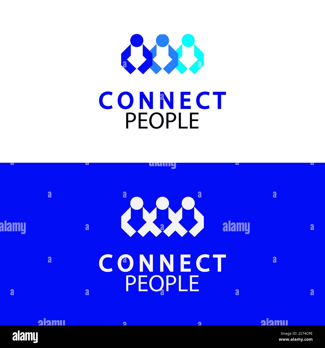 People Connect logo design template. connection logo for business Stock ...