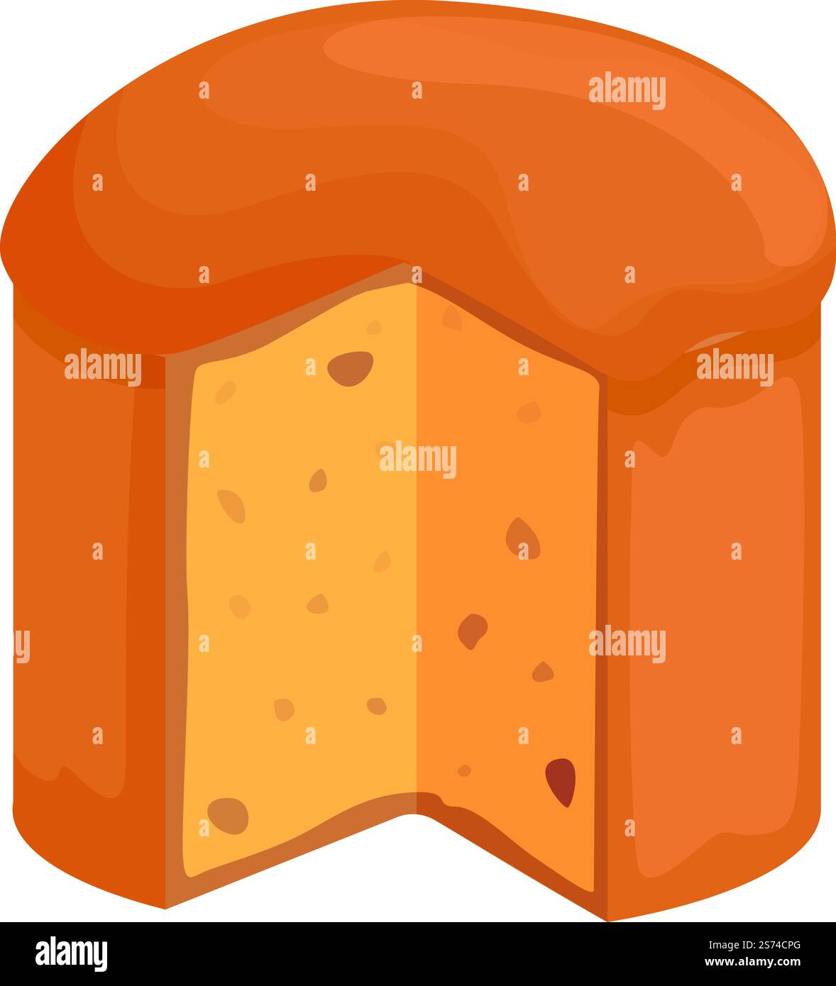 Panettone idea cake icon cartoon vector. Italian bread. Food chocolate ...