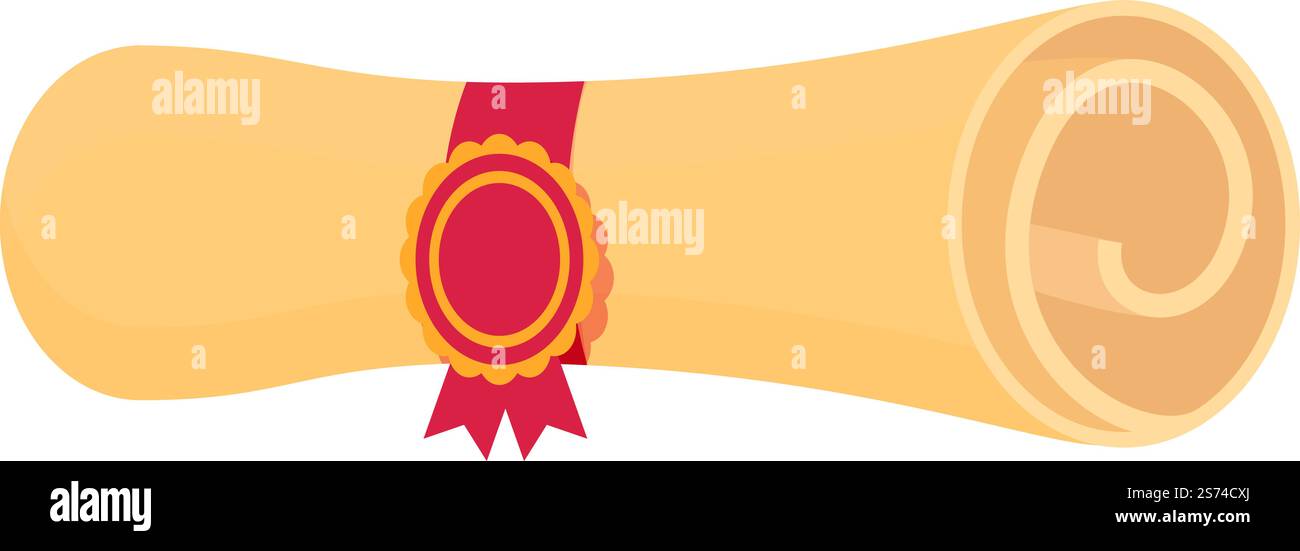 Honor certificate icon cartoon vector. Award document. Gold modern ...